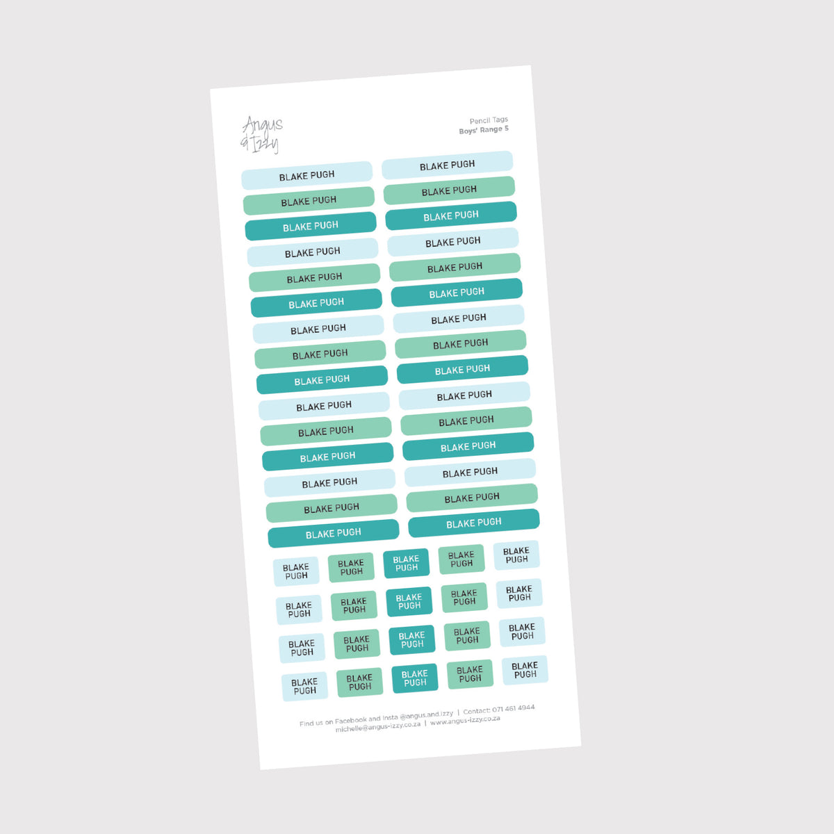 Name Tag Multi Purpose Labels — Angus & Izzy