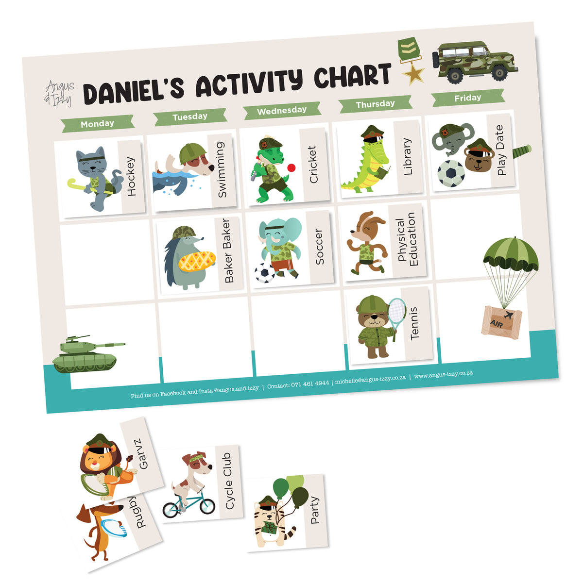 Magnetic Activity Chart - Army Landscape — Angus & Izzy