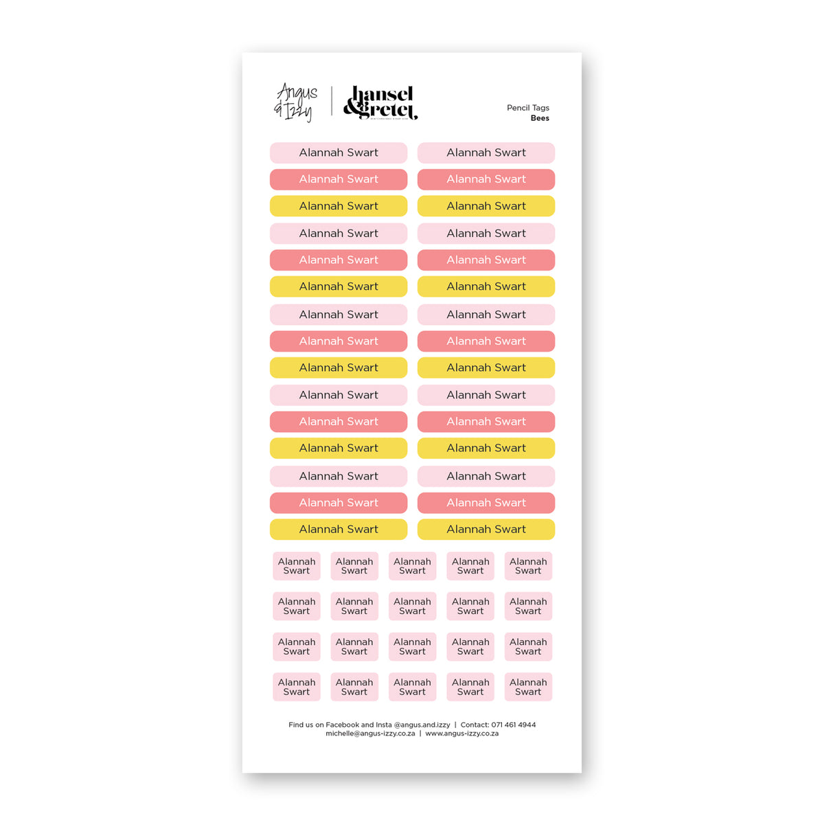 H&G Multi Purpose Labels - Bees — Angus & Izzy