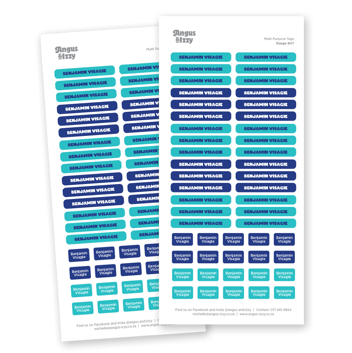 Multi Purpose Labels - B47 — Angus & Izzy