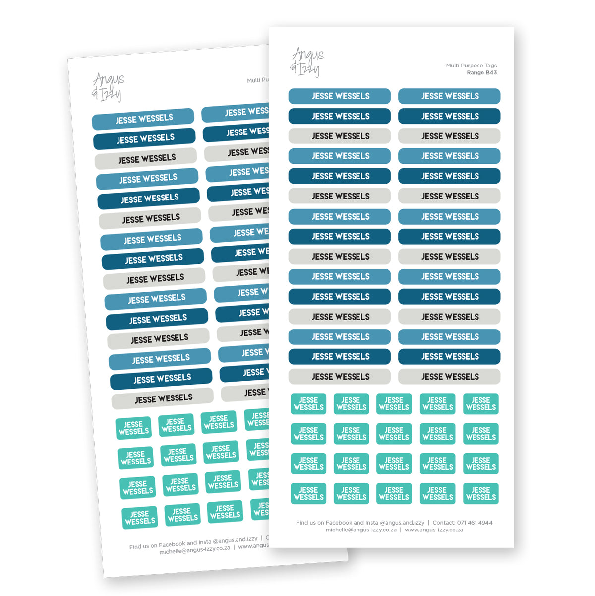 Multi Purpose Labels - B43 — Angus & Izzy