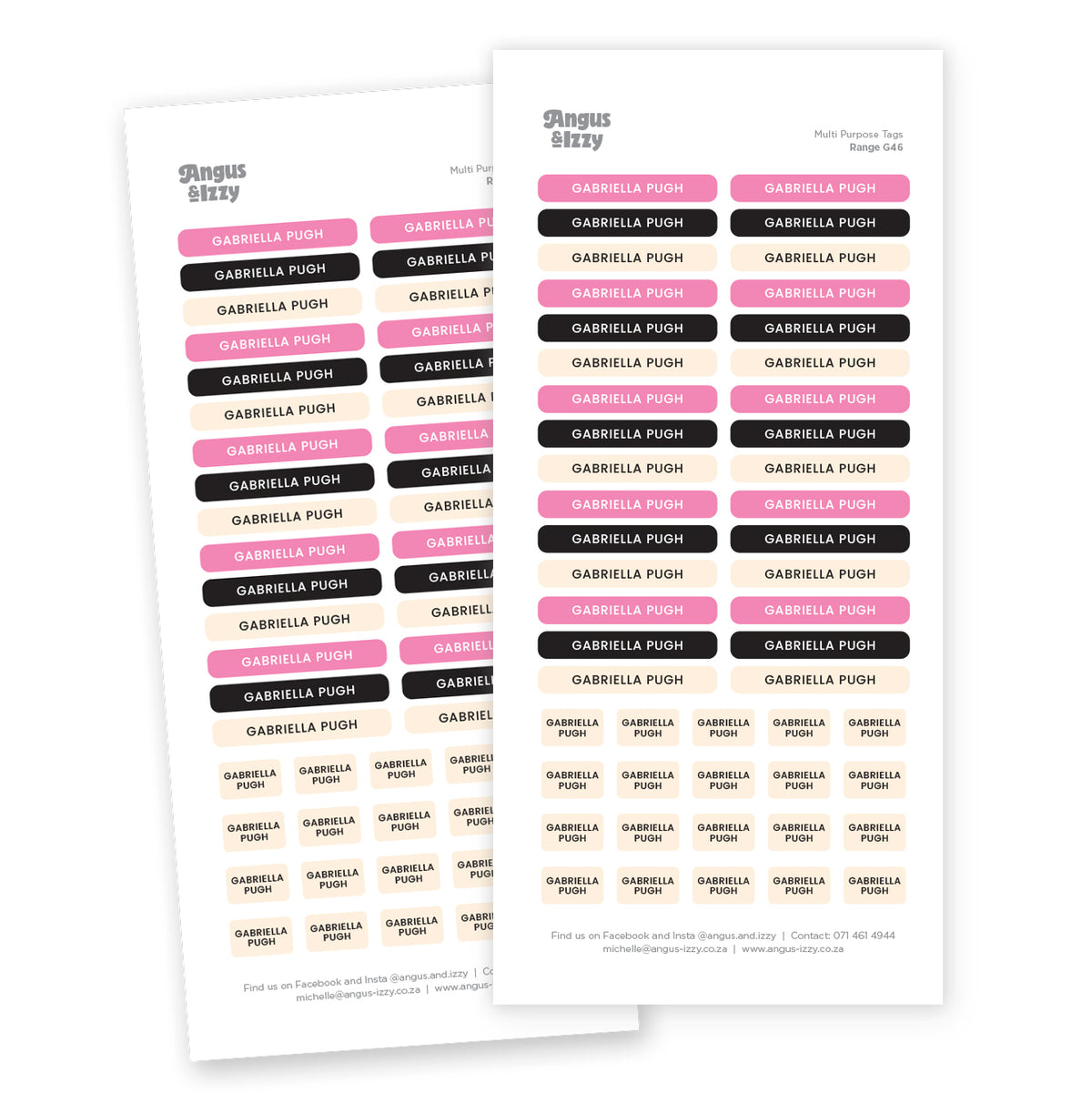Multi Purpose Labels - G46 — Angus & Izzy