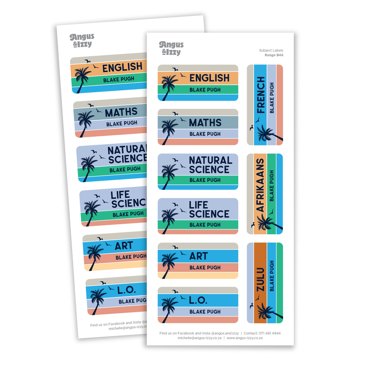 Subject Labels - B46 — Angus & Izzy