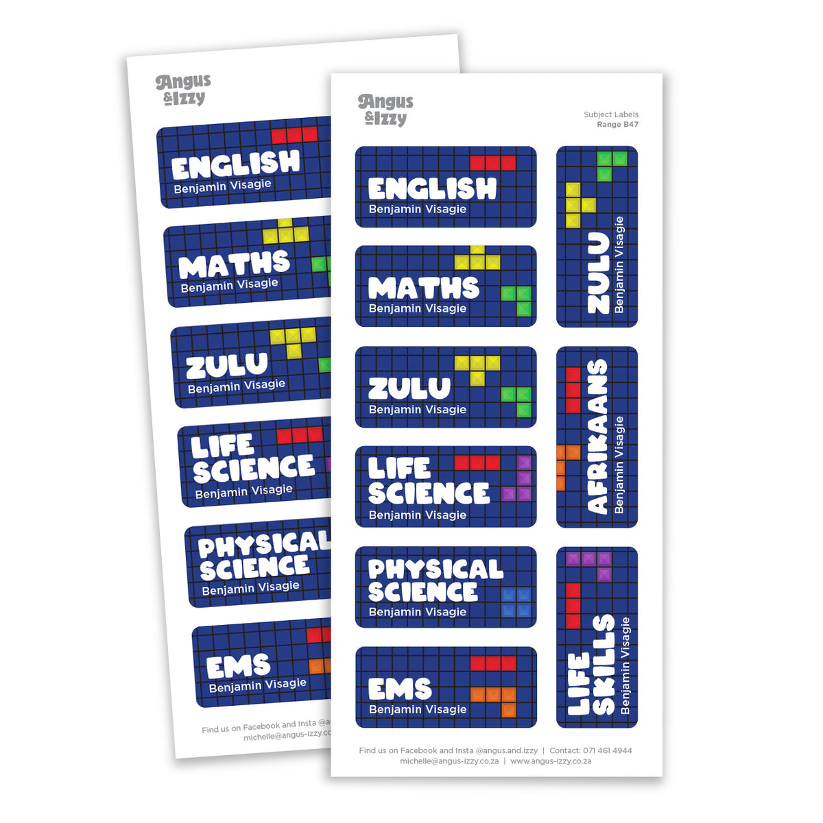 Subject Labels - B47 — Angus & Izzy