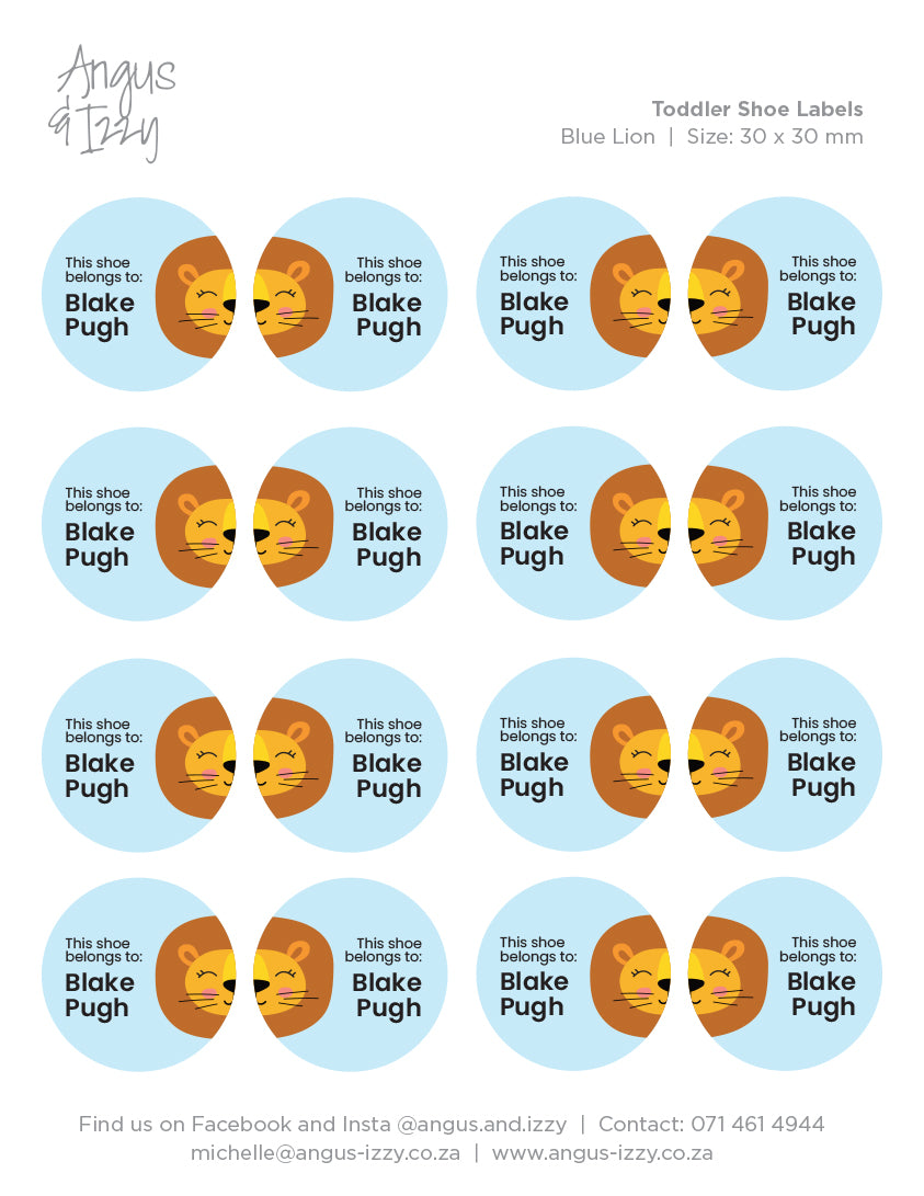 Toddler Shoe Labels — Angus & Izzy