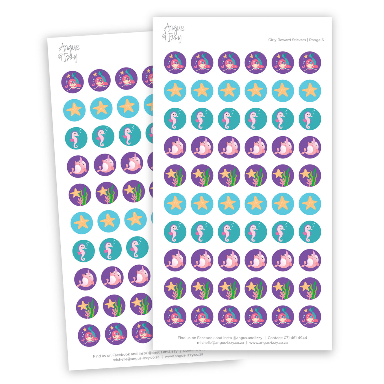 Girly Reward Chart Stickers - Range 06 — Angus & Izzy