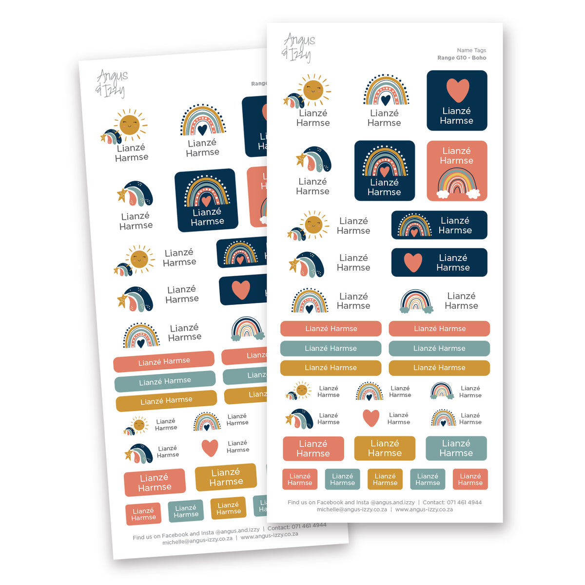 Name Tags Variety Sticker Pack G40 — Angus & Izzy