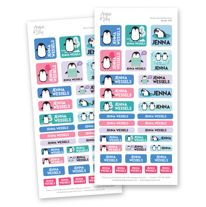 Name Tags Variety Sticker Pack G36 — Angus & Izzy