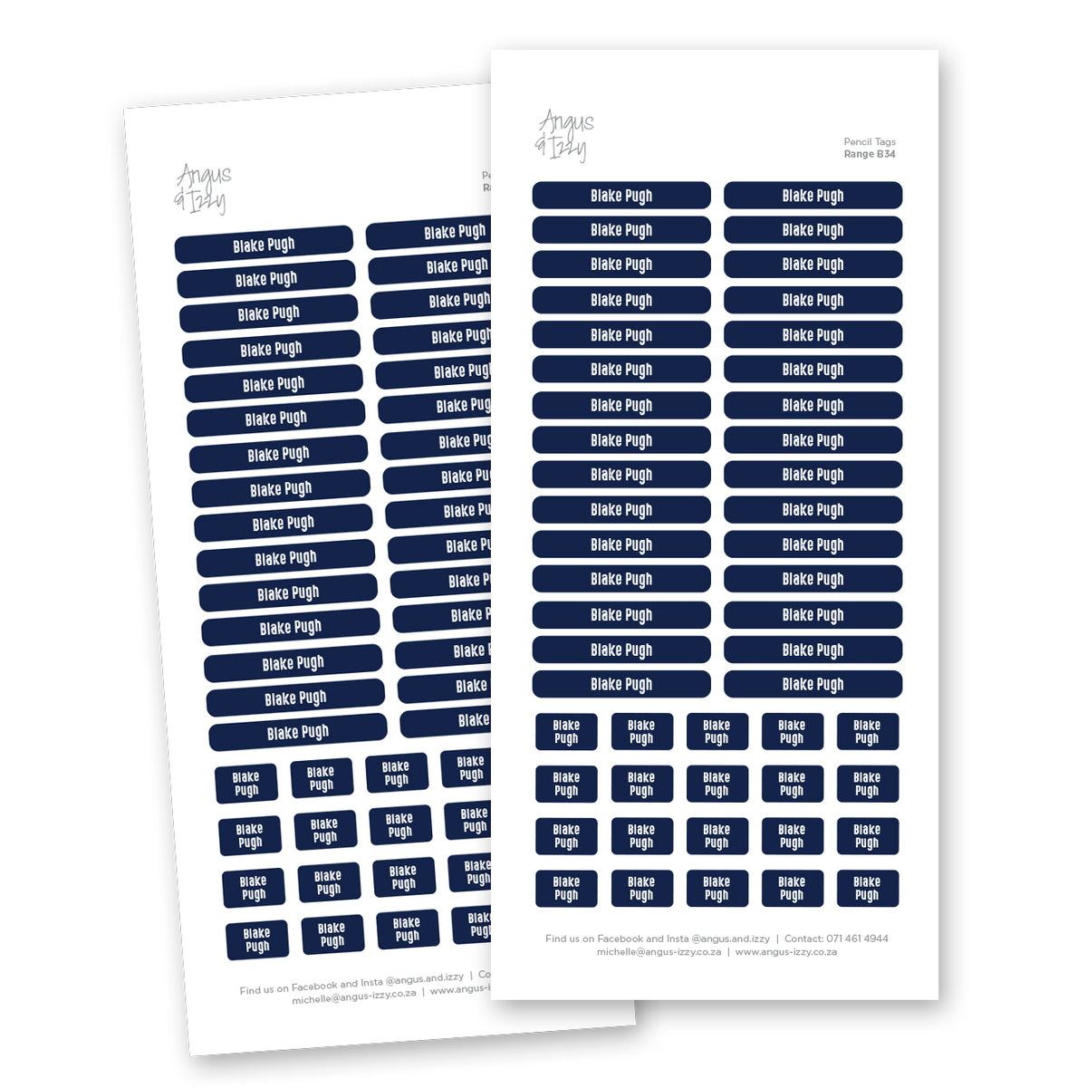 Multi Purpose Labels - B34 — Angus & Izzy