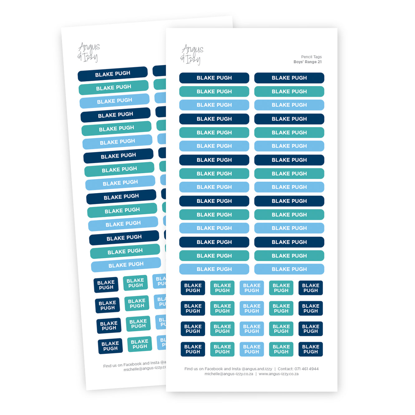 Name Tag Multi Purpose Labels — Angus & Izzy