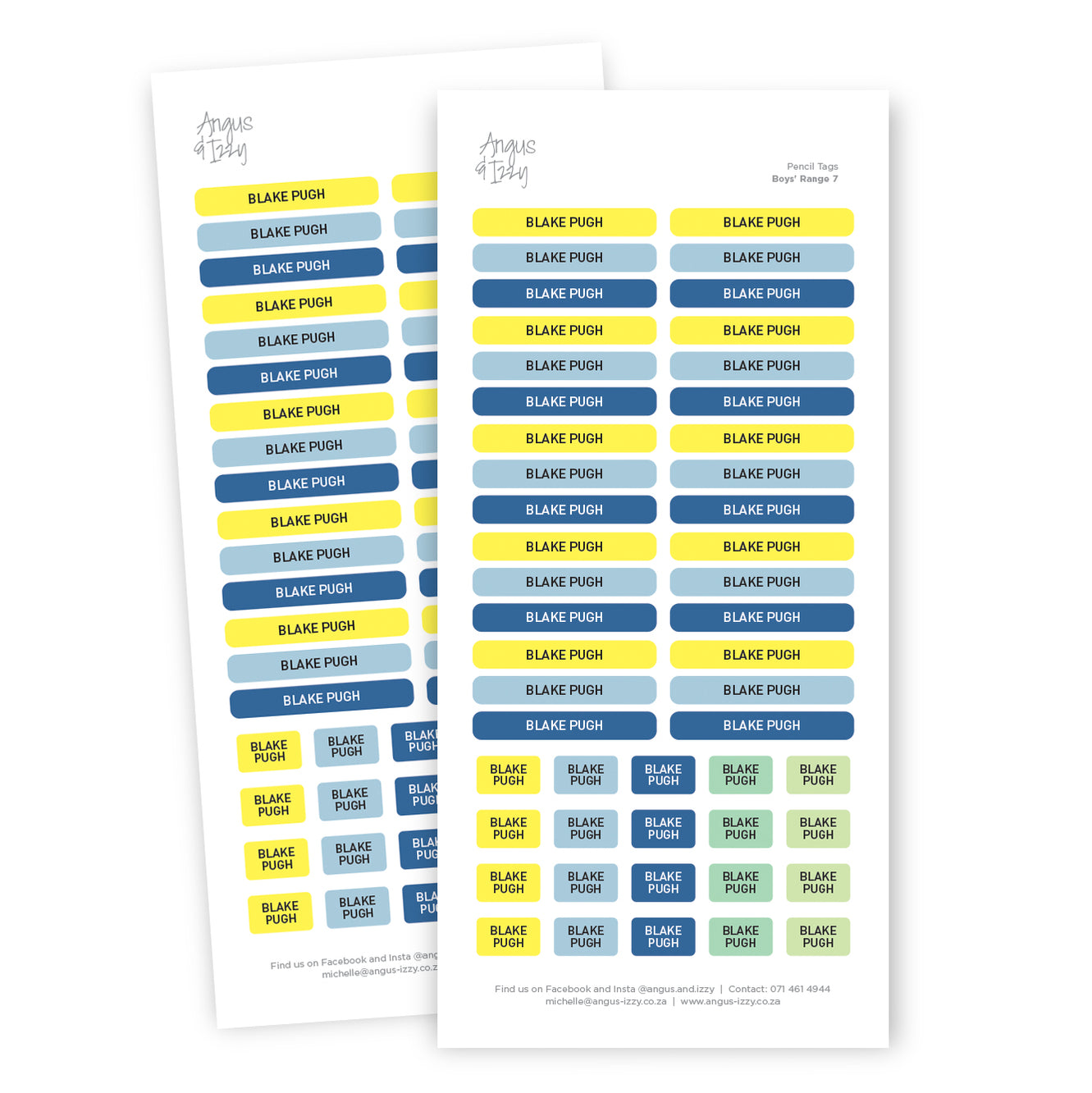 Name Tag Multi Purpose Labels — Angus & Izzy