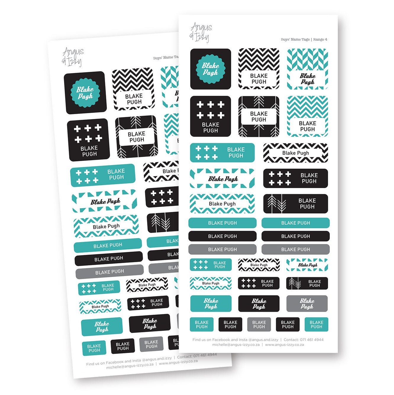 Name Tag Variety Packs — Angus & Izzy