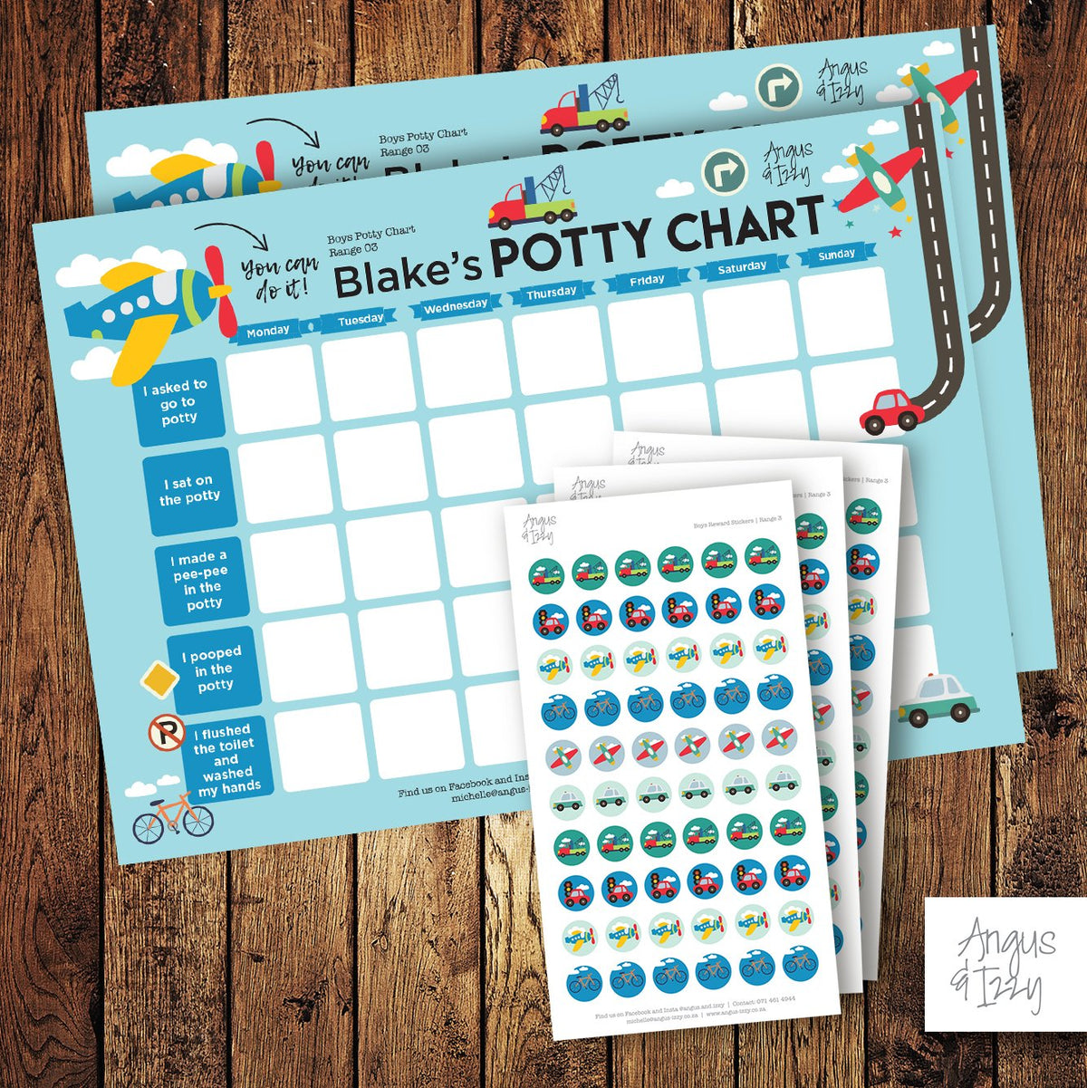 Boys Potty Chart - Range 03 — Angus & Izzy