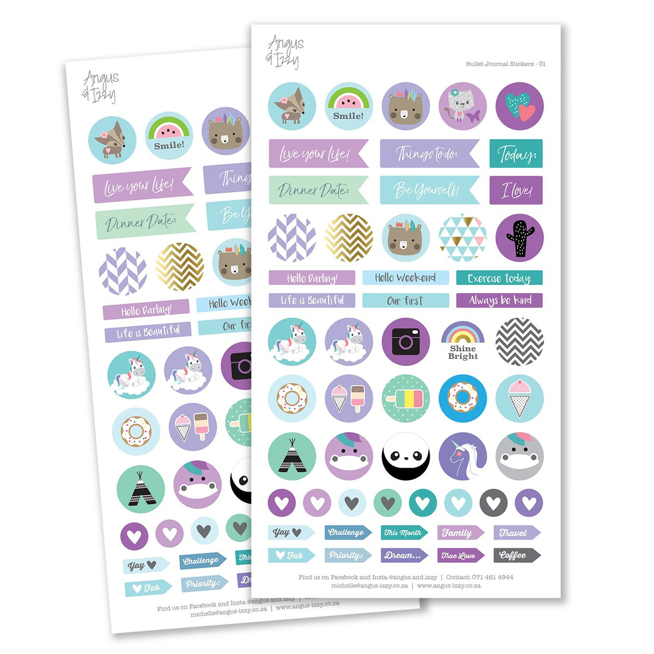 Bullet Journal Stickers - Range 01 — Angus & Izzy