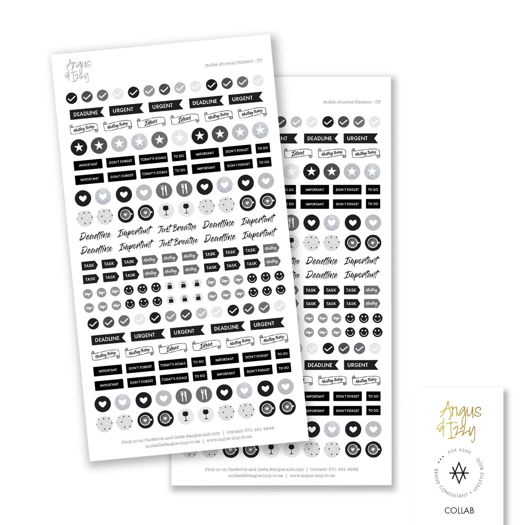 Bullet Journal Stickers - Range 07 — Angus & Izzy