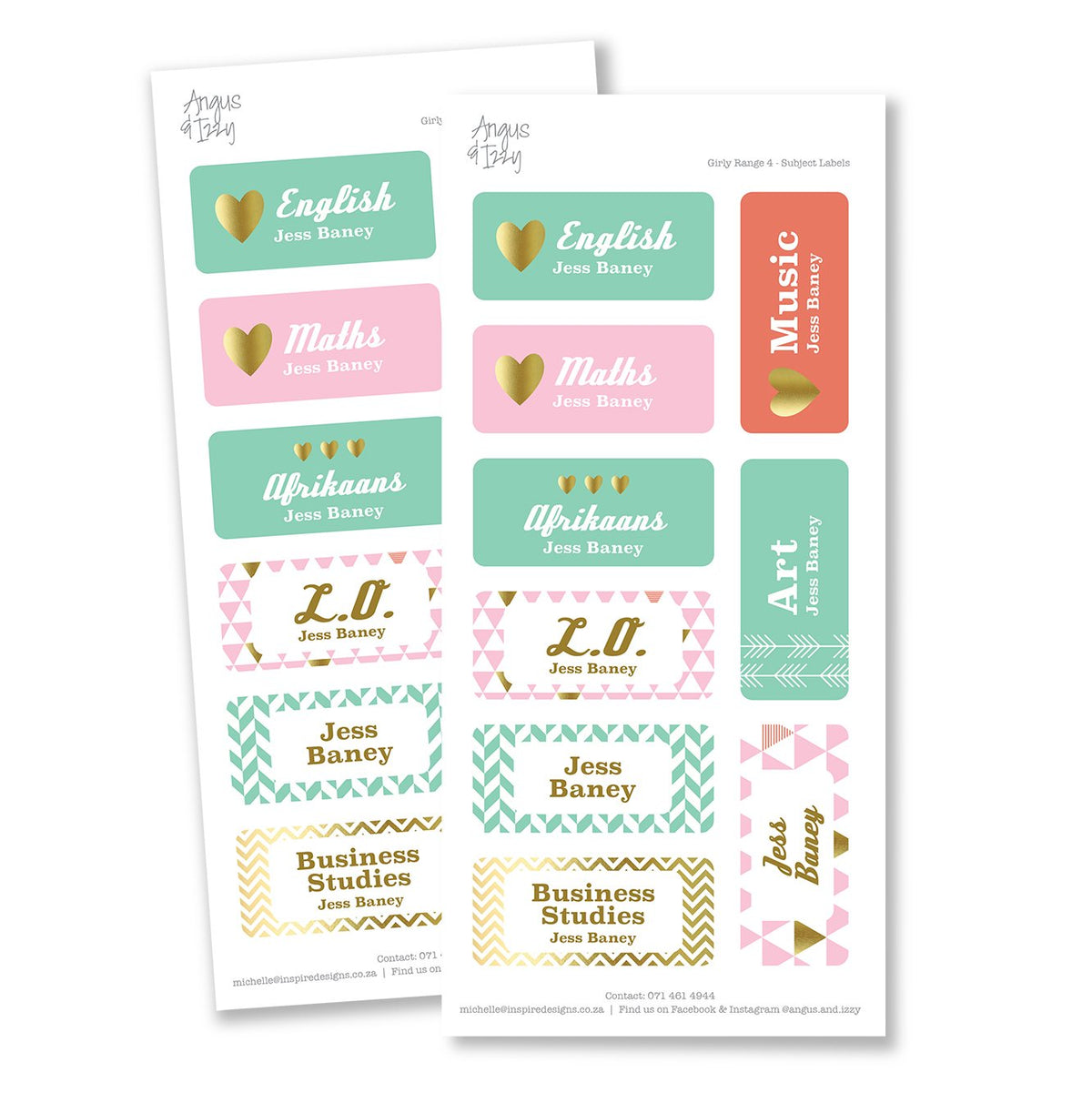 Subject Labels - G04 — Angus & Izzy