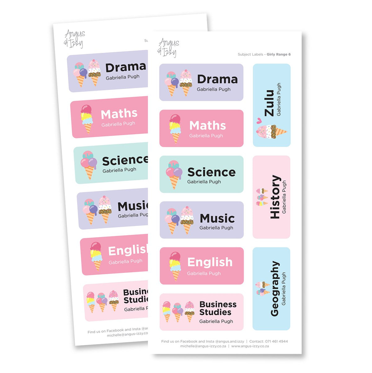 Subject Labels - G06 — Angus & Izzy