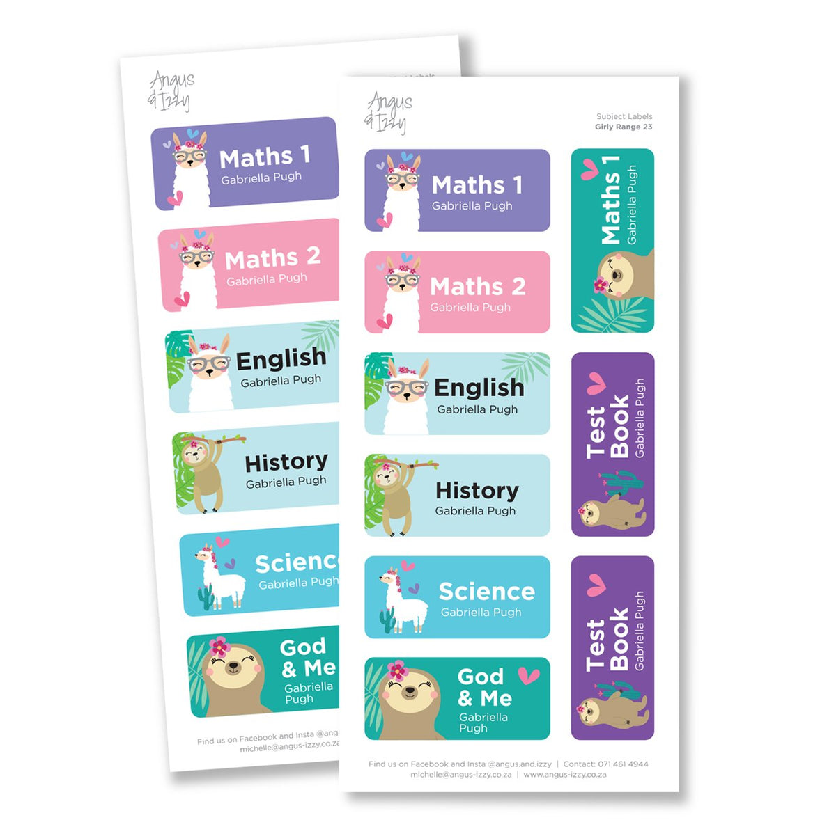 Subject Labels - G23 — Angus & Izzy